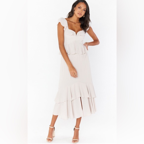 Show Me Your MuMu | Dresses | Nwt Show Me Your Mumu Reese Ruffle Dress In Show Me The Ring Crisp ...